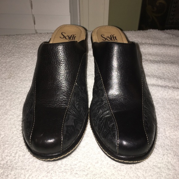 Sofft | Shoes | Sofft Black Leather Clogs | Poshmark